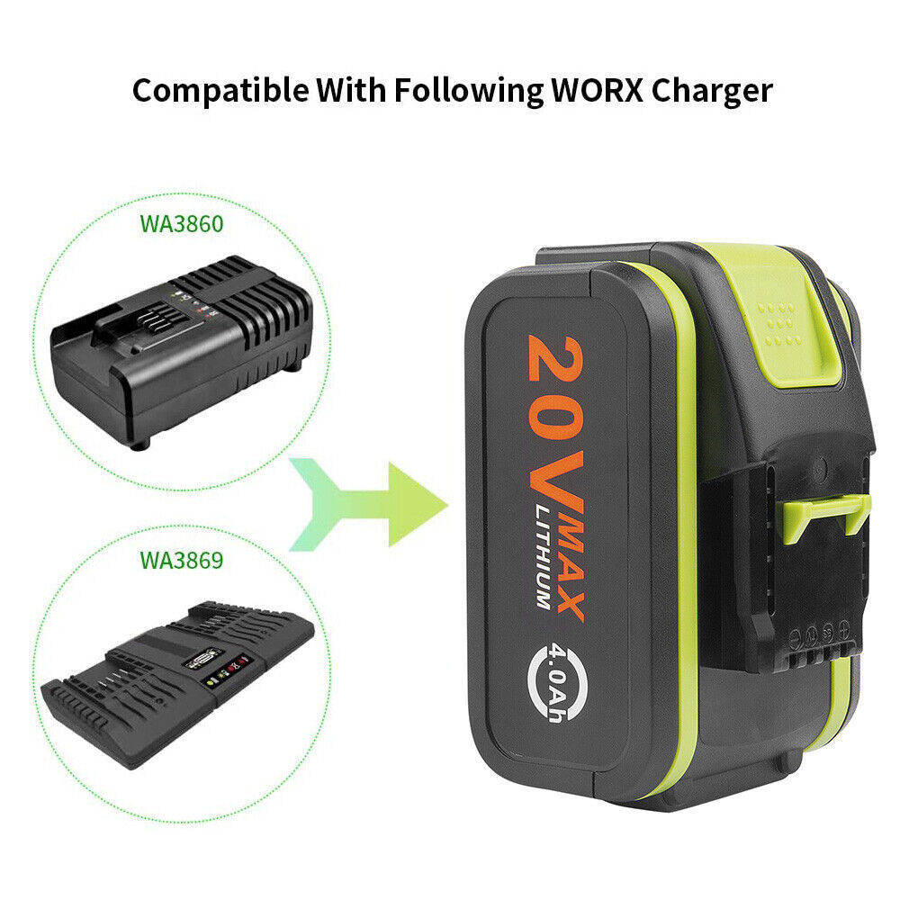 For Worx 20V Li-Ion Battery 6.0Ah 5.0AH WA3551 WA3551.1 WA3553 WA3553.1 ...
