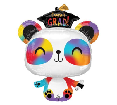 Panda Rainbow Grad Hat Graduation Party 24" Congrats Mylar Balloon | eBay