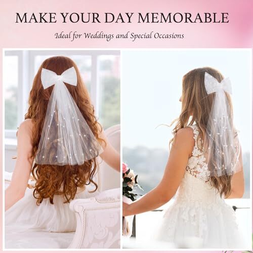 Bridal Veil Hair Clip, Elegant Bachelorette Veil with Pearls ...