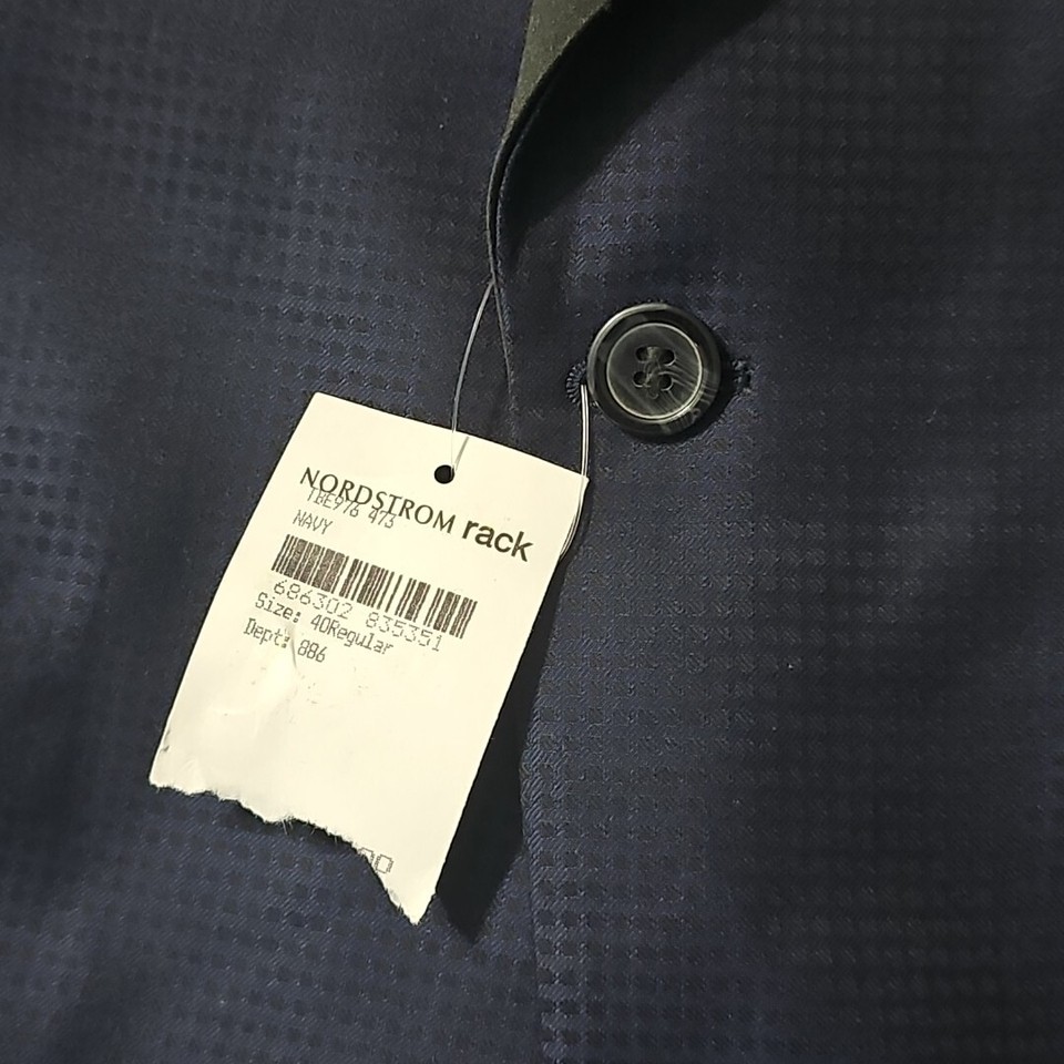 Ted Baker 'Josh' Shawl Collar Navy Micro-Check Tuxedo Jacket Size 40R ...