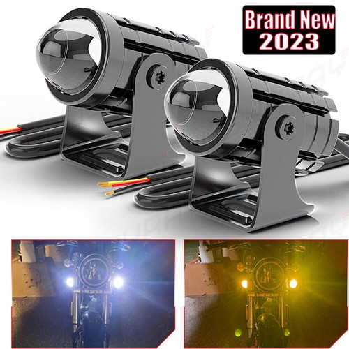 2pcs For Motorcycle Driving Fog Lights 60W White and Amber Pods ...