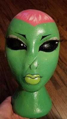 Unique Hand Painted Alien Foam Mannequin Head | eBay