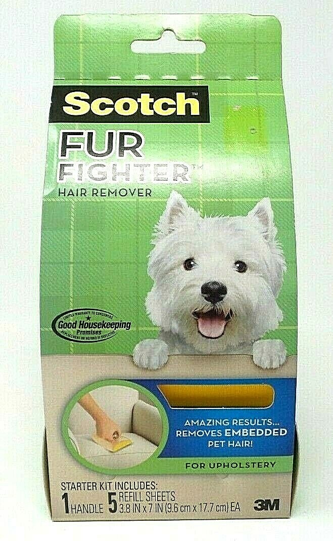 3m Scotch Fur Fighter Pet Hair Remover Starter Kit 1 Handle & 5 Refill ...