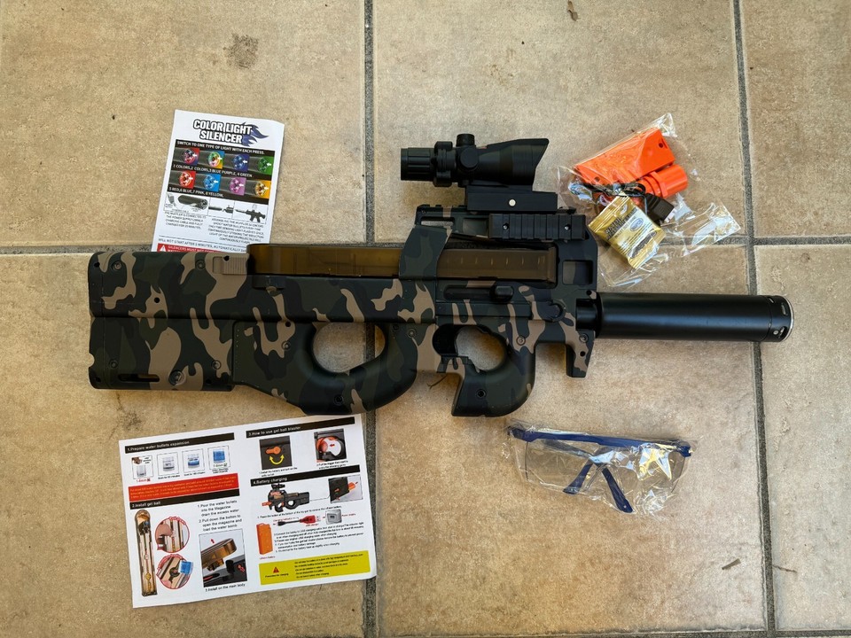 Electric P90 Auto Gel Ball Blaster Toy Gun Manual Automatic Splatter ...