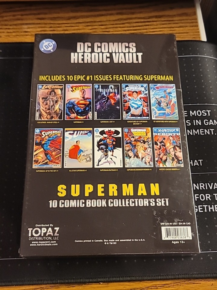 DC Comics Heroic Vault Superman 10 Comic Book Collector’s Set 1st ...