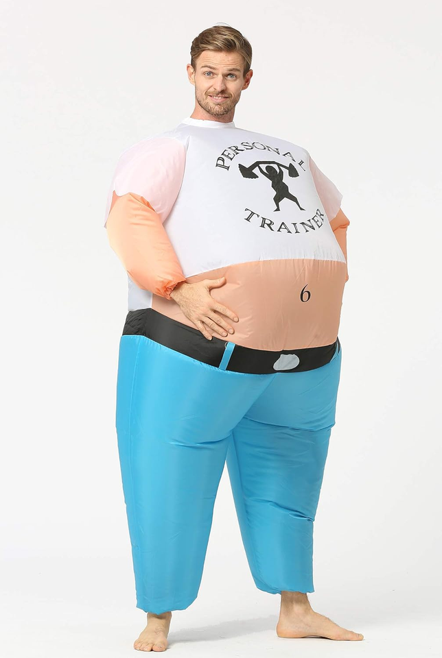 Personal Trainer Inflatable Costume, Blow up Workout Suit, Shoulder ...