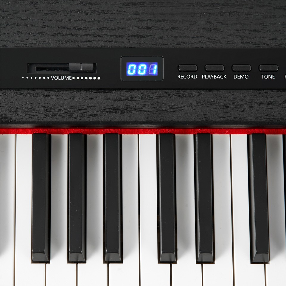 Black 88Key Full Weighted Hammer Action Digital Piano Keyboard w/Pedal ...