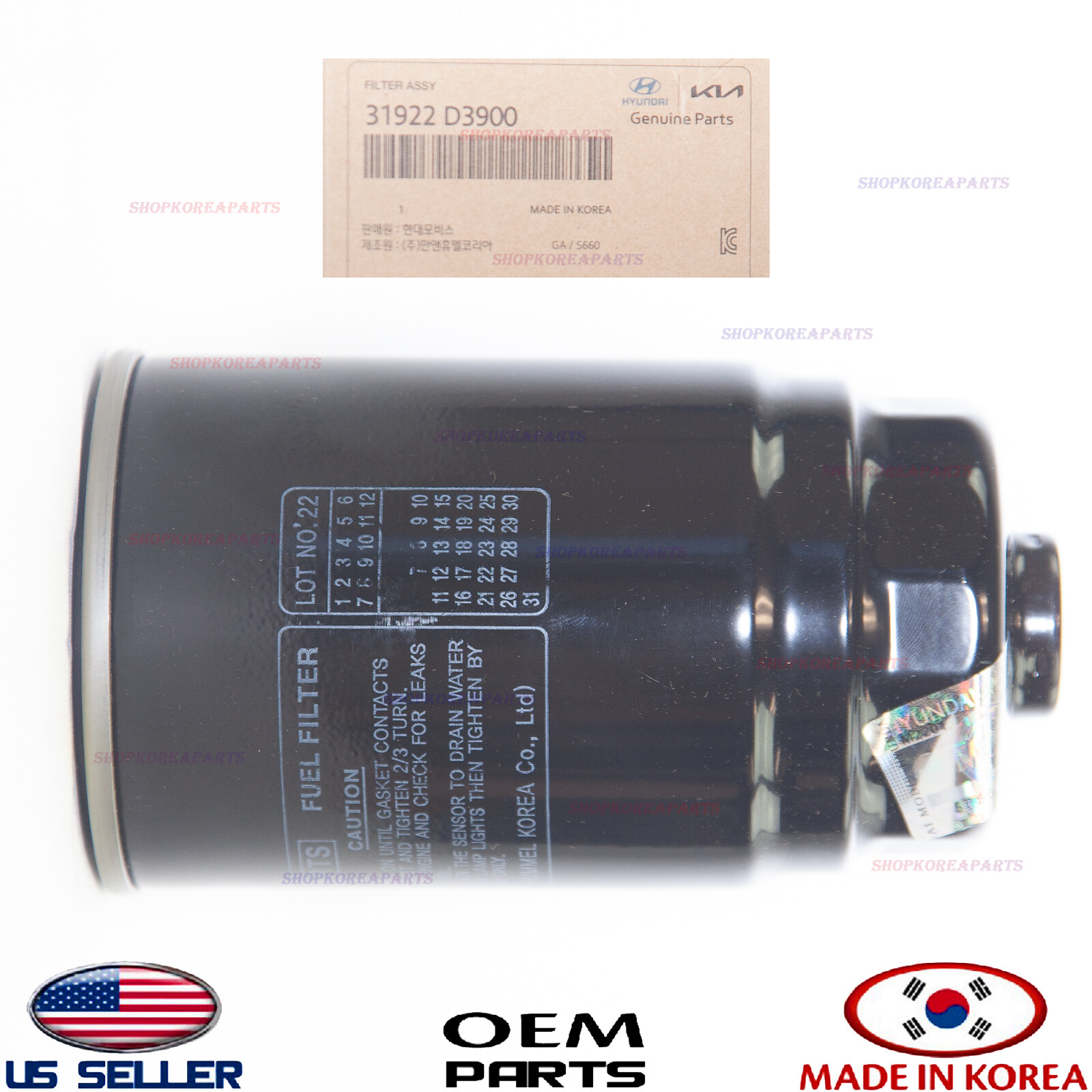 31922 D3900 Genuine Filter Cartridge for Hyundai 2016 Tucson Diesel for ...