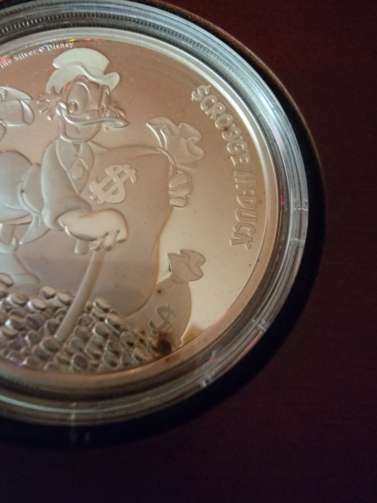 2015 Silver Scrooge mcduck Ducktales Coin bullion great toning #2456 Of ...