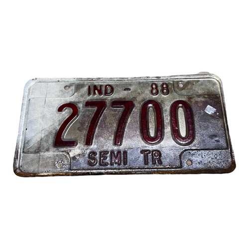 Vintage Indiana Semi Truck trailer License Plate Original Tag 1988 ...