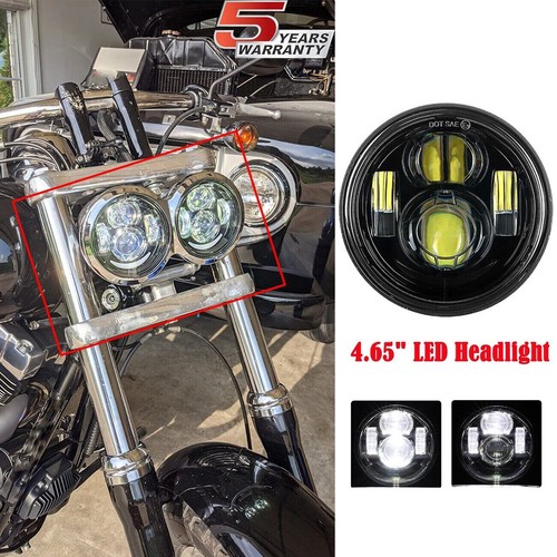 4.65 Inch Twin Dual Motorcycle LED Headlight For Harley Fat Bob ...
