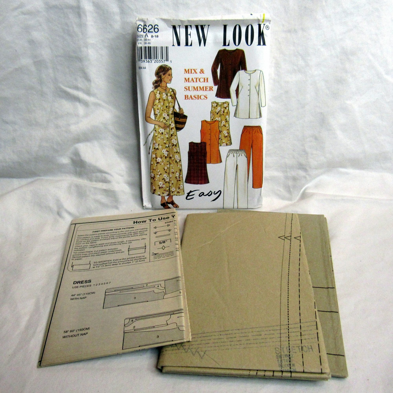 Vintage Sewing Pattern New Look 6626 Size 8 to 18 Simplicity 1990s ...