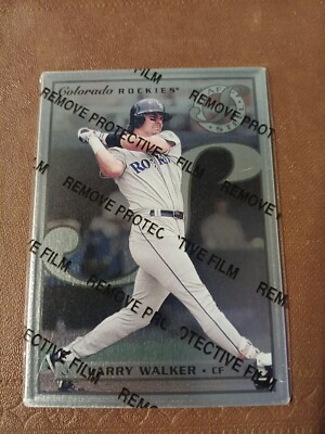 1996 LARRY WALKER LEAF STEEL BASEBALL CARD #37 COLORADO ROCKIES EXPOS ...