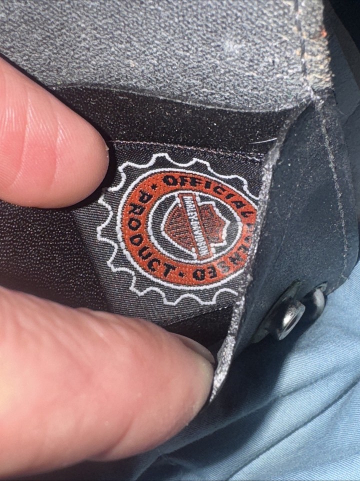 Harley-Davidson Motorcycle Embossed Eagle Brown Leather Wallet Chain ...