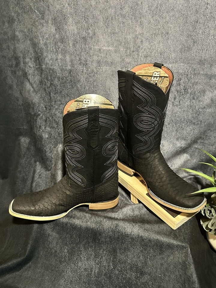 Authentic Bronzer Black Python Boots – Size 12 Western Custom | eBay