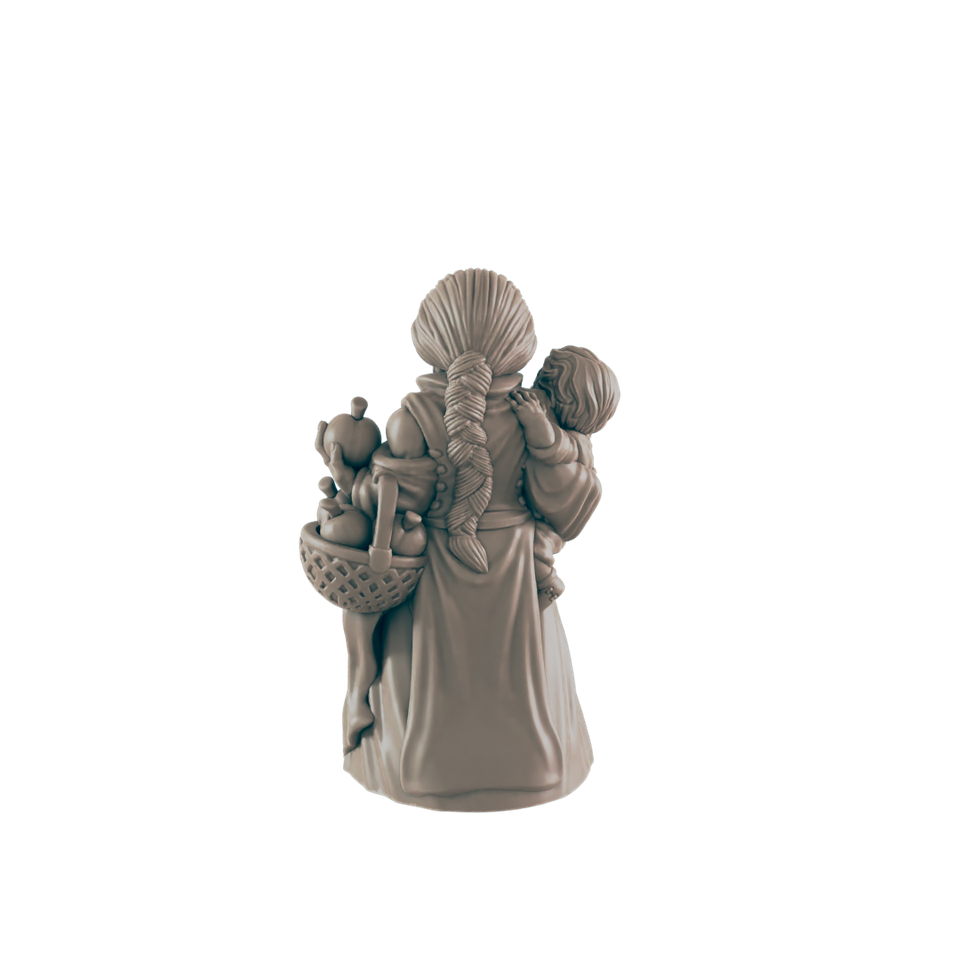 Dwarf Mini | Mother and Child | Female Townsfolk NPC Figure | DnD ...