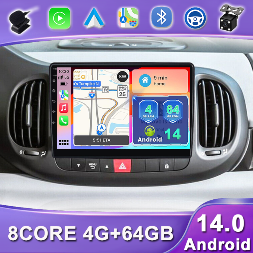 For Fiat 500L 2012~2017 Android 14 Car Stereo CarPlay GPS Sat Nav DAB ...
