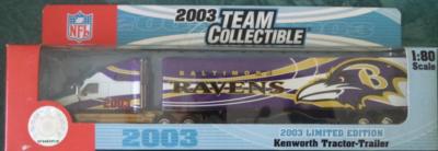 2003 BALTIMORE RAVENS LIMITED EDITION TRACTOR TRAILER 1:80 NEW IN BOX ...
