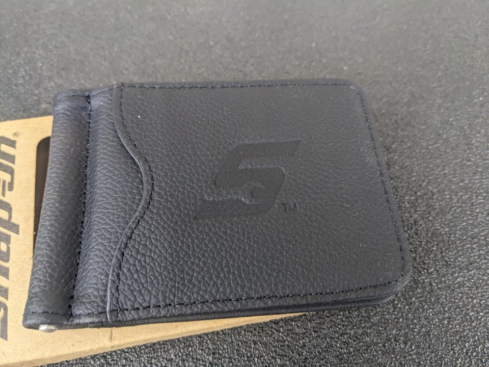 #bj787 Snap On Tools Black Leather Money Clip Bifold Wallet With Wrench ...