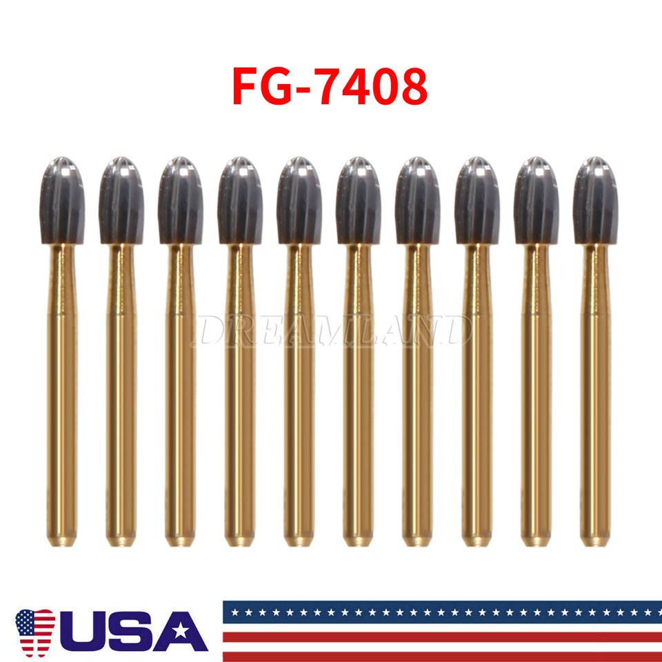 10Pcs Dental Tungsten Carbide Burs Trimming & Finishing Egg Football ...