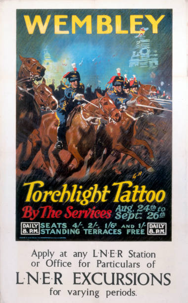 Wembley - Torchlight Tattoo Lner Poster C 1924 Old Railway Photo | eBay