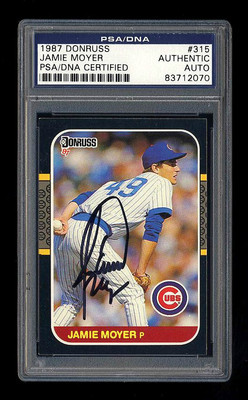 JAMIE MOYER SIGNED MINT 1987 DONRUSS ROOKIE PSA/DNA SLABBED AUTOGRAPHED ...