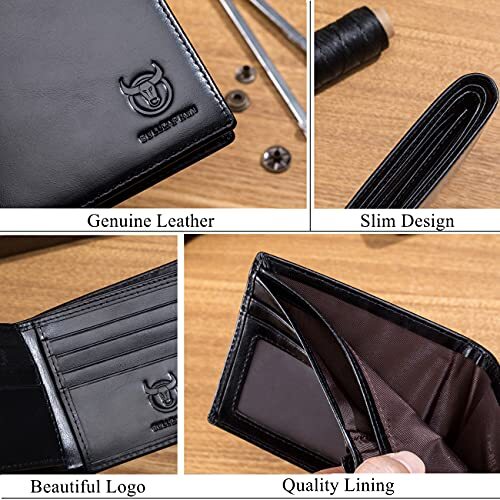 BULLCAPTAIN RFID Wallets for Men Slim Bifold Genuine Leather Assorted ...