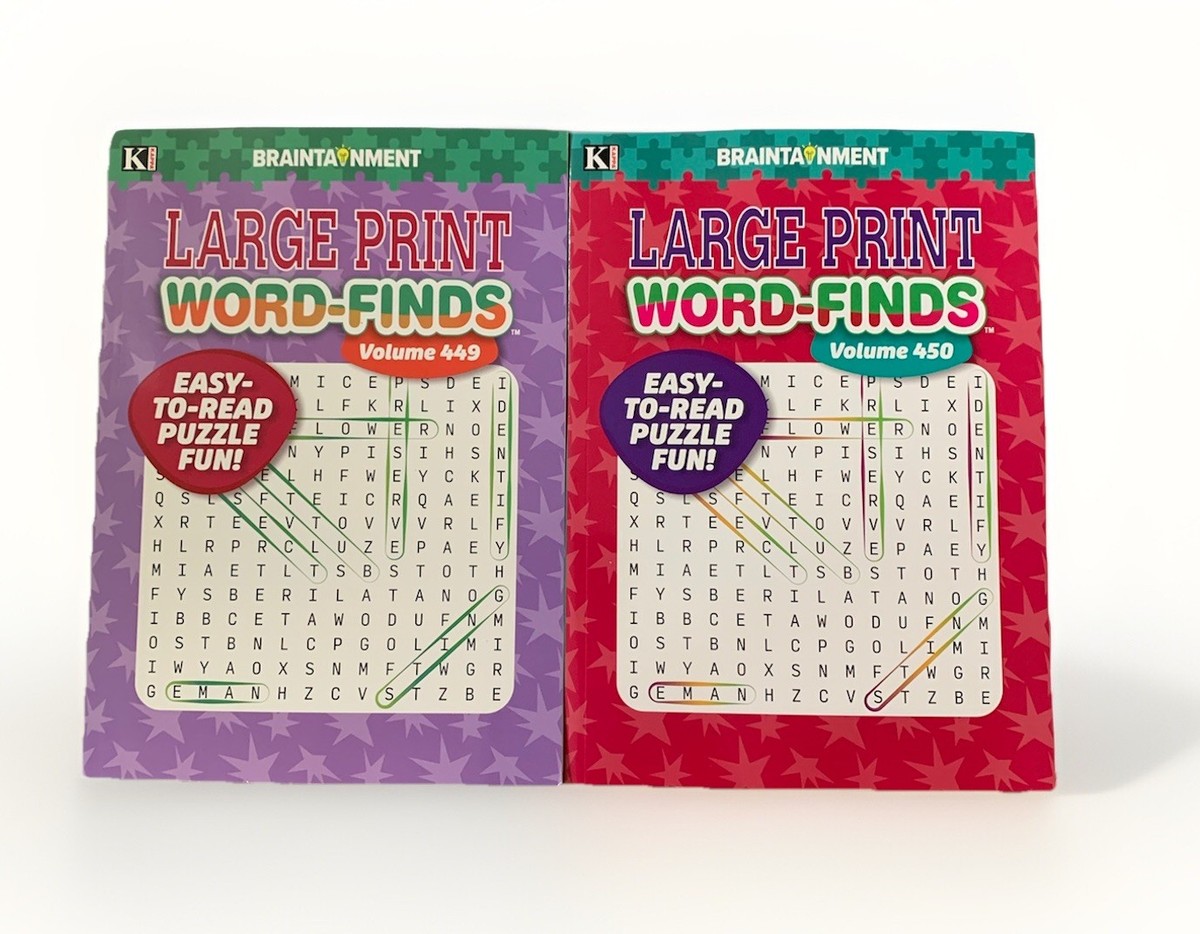 Large Print Word Search Sheets