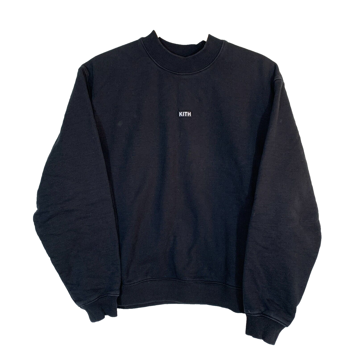 KITH Mens Long Sleeve Box Logo Mock Crewneck Sweatshirt KITH Mens Long Sleeve Box Logo Mock Crewneck Sweatshirt