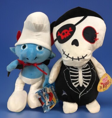 Smurfs Blue Devil And Sugar Loaf Skeleton Pirate Plush Stuffed Animal ...