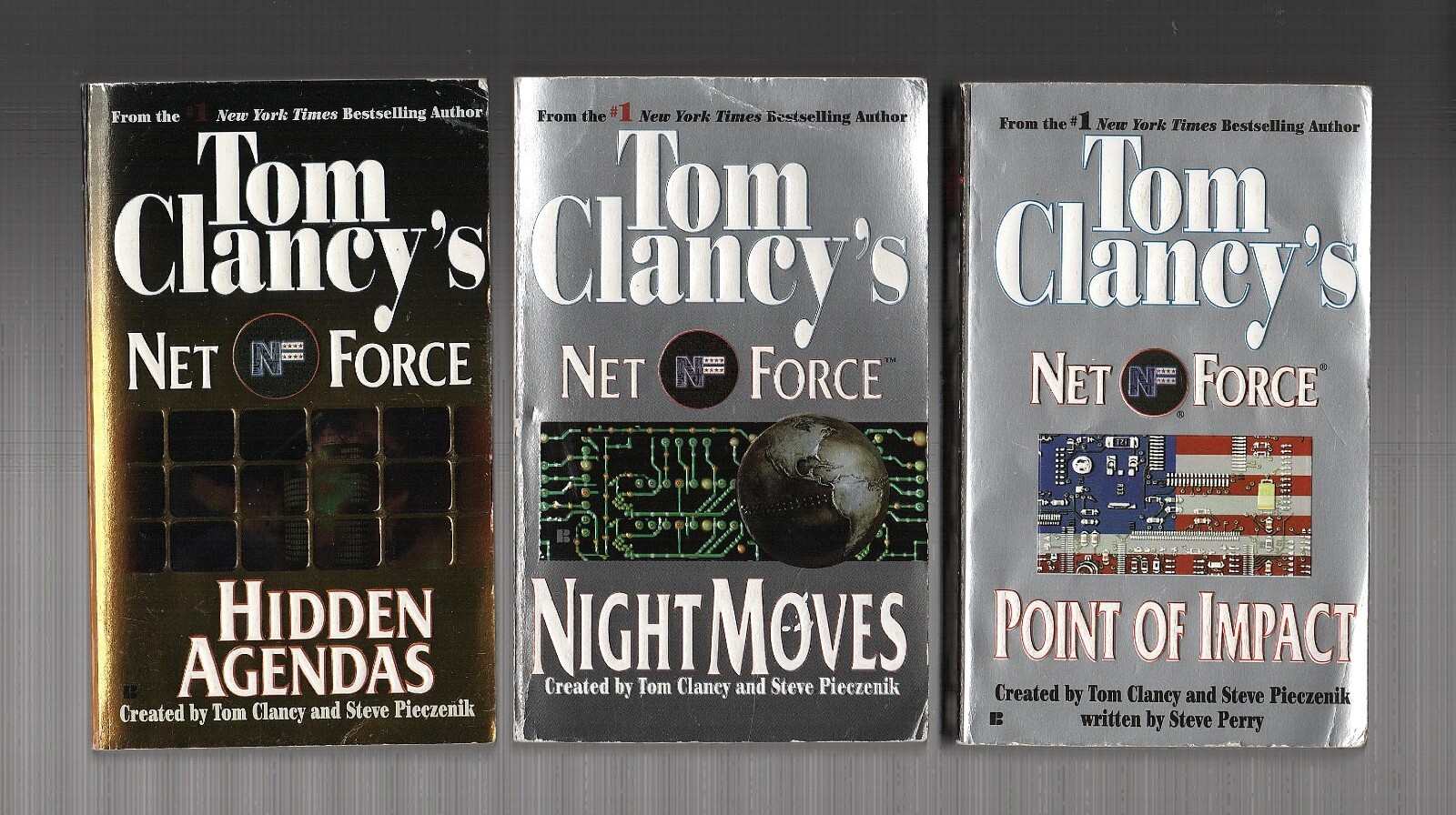 3 PBs Tom Clancy's NET FORCE Ser: HIDDEN AGENDAS, NIGHT MOVES, POINT OF ...
