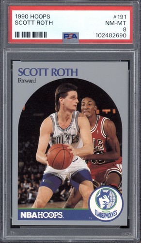 POP 6 🔥 1990 NBA Hoops Scott Roth #191 PSA (8) Scottie Pippen Guarding ...
