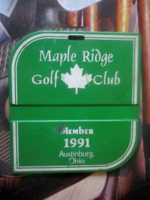 vtg - PGA Golf Bag Tag - MAPLE RIDGE GOLF CLUB gc - 1991 Member ...