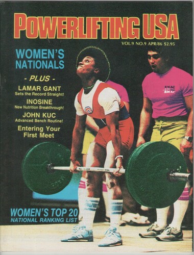 Powerlifting USA 1986-04 April 1986. John Kuc bench press routine ...
