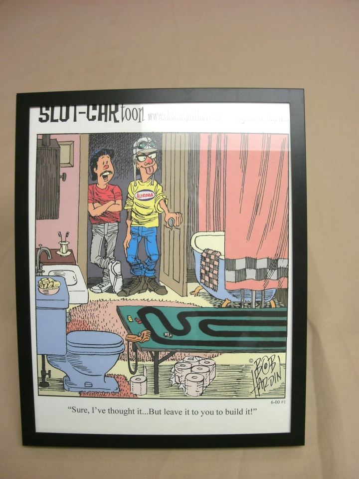 Framed Sign of Aurora T-Jet HO Slot Car Track Layout ---Please Read ...