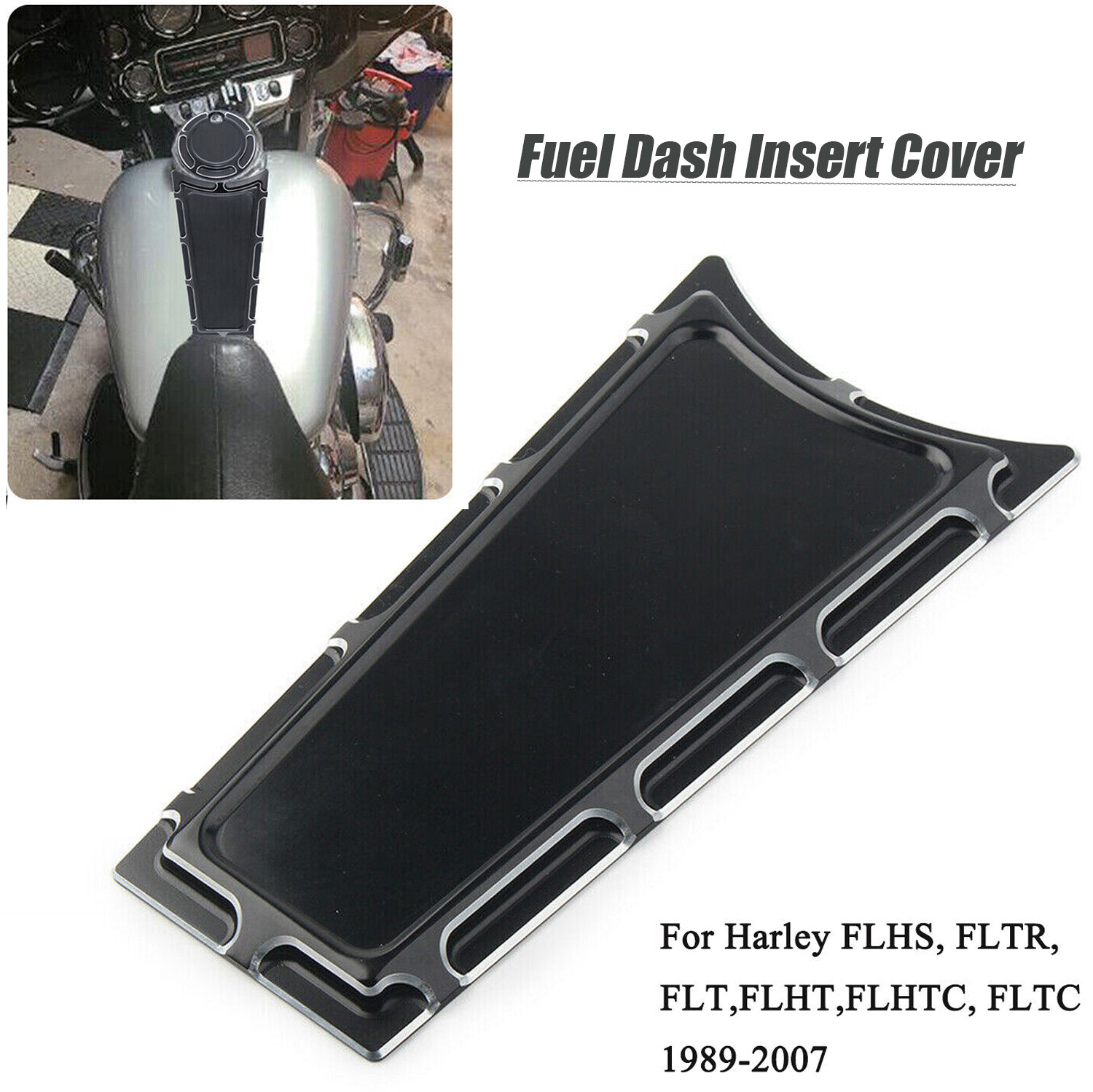 Black Dash Insert Cover For Harley Electra Glide Classic FLHTC FLHS ...