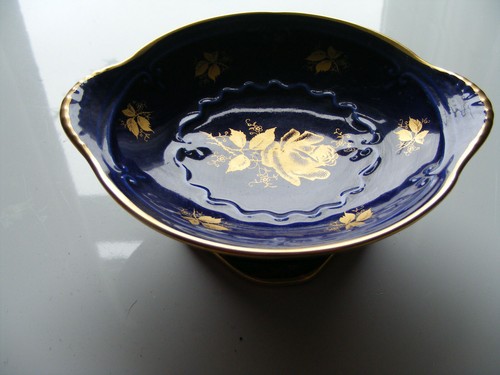 Old Foley Ware James Kent Cobalt Blue Bon Bon Dish On Stand Height 2 ...