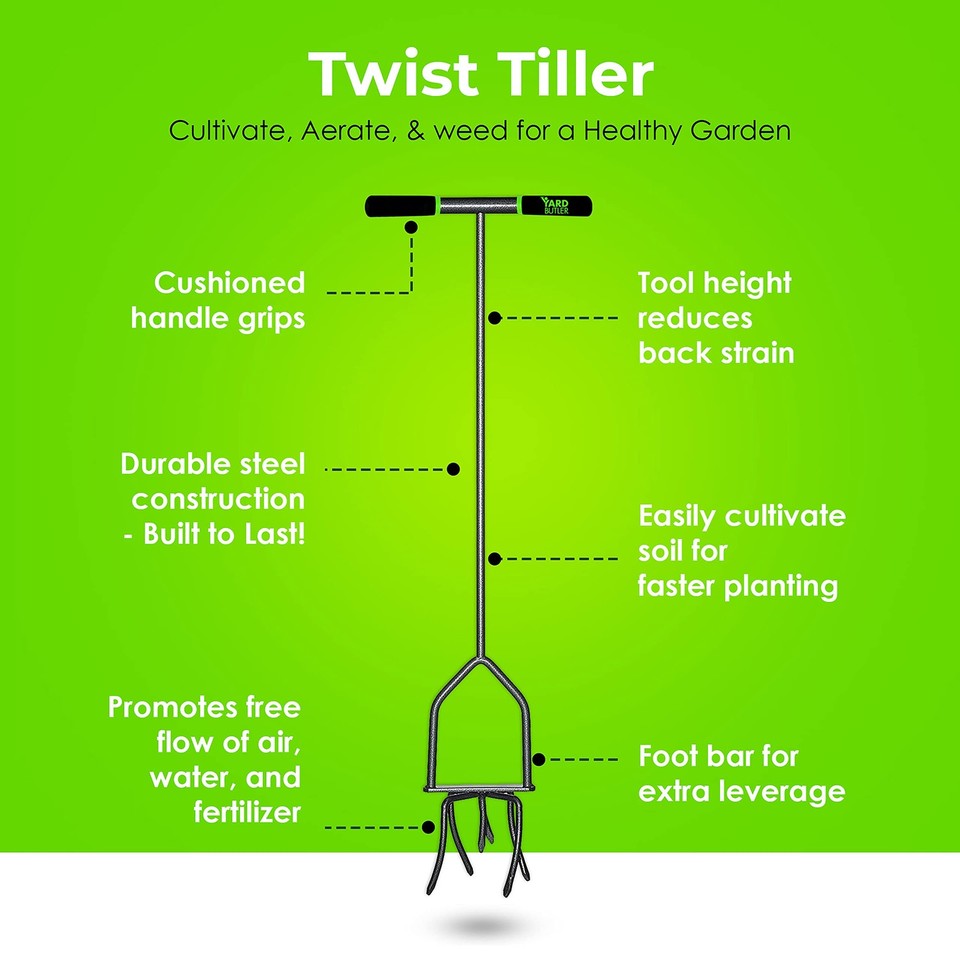 Twist Tiller garden cultivator & hand tiller heavy duty garden claw ...