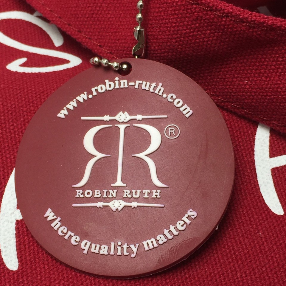 Robin Ruth Amsterdam Red White Canvas Zipper Closure Tote Bag Weekend ...