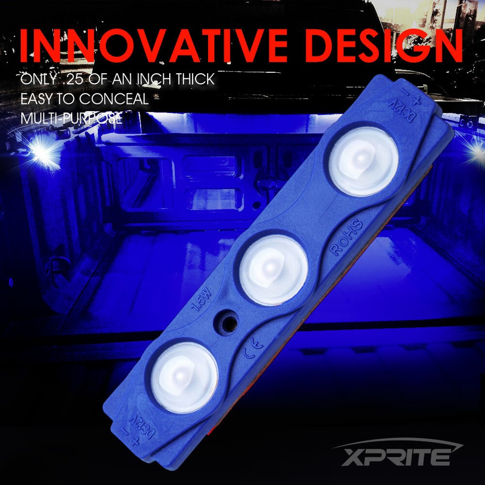 Xprite 8 Pods Trucks Bed Rock Lights Blue Underglow LED Kit Neon Light ...