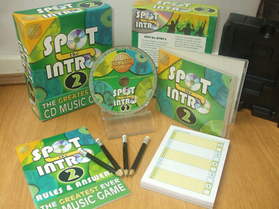 SPOT THE INTRO 2 GREATEST MUSIC QUIZ CD GAME FAMILY PARY FUN 4 GREEN ...