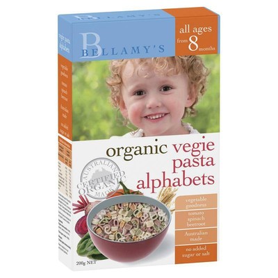 Bellamy's Organic Vegie Alphabets 200g Nutritious Baby Food Ready To ...