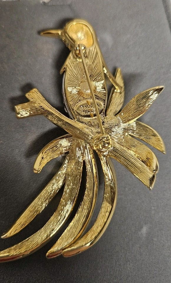 Nolan Miller Rhinestone Enamel Gold Hummingbird Glamour Collection ...