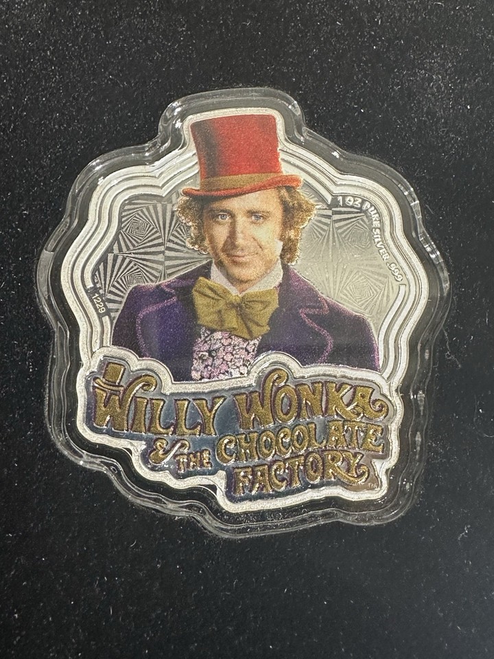 2024 Samoa Willy Wonka Shaped 1 Oz Silver Coin - BOX AND TICKET OPENED ...