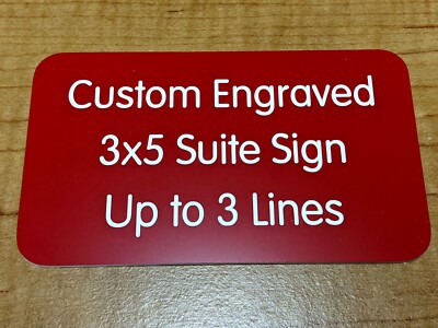 Custom Engraved 3x5 Red Sign | Home Office Suite Small Wall Door Plaque ...