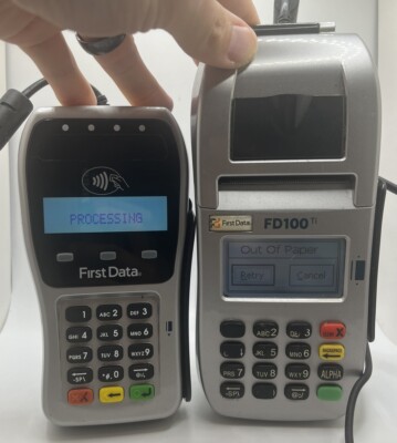First Data FD100 TI Card Reader And Receipt Printer | eBay