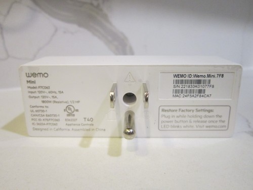 WeMo WiFi Enabled Mini Smart Plug - White (F7C063) | eBay