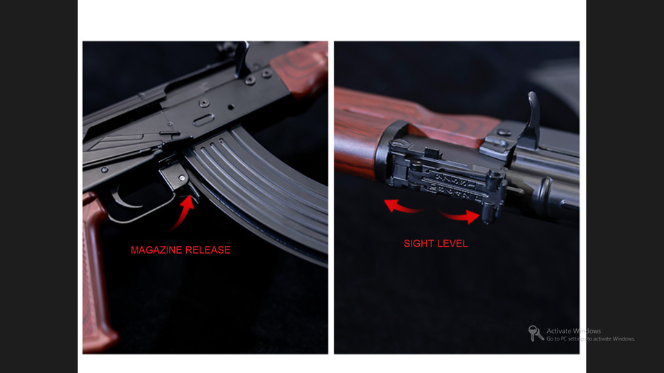 1:2 scale Alloy Army AK-47 Rifle Shell Eject Toy Gun ABS Mini Guns No ...