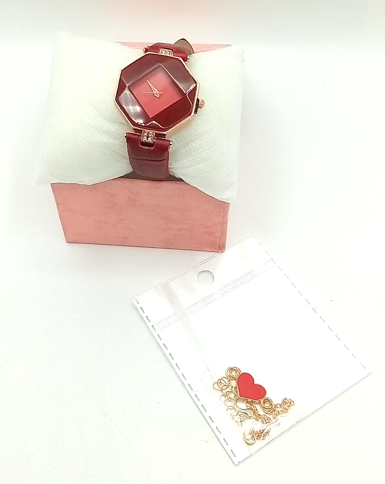 Women's Watch Red Face and Bezel with Rose Gold Tone Case | eBay