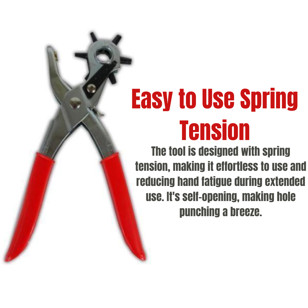 REVOLVING LEATHER PUNCH RIVET PLIER 6 SIZES DIY BELT EYELET PUNCHER 6 ...